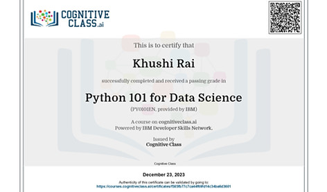 CERTIFICATION | Khushi Rai